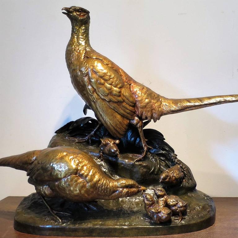 Large Bronze Sculpture by Clovis Masson 1838-1913 Famous Barye's Pupil ...