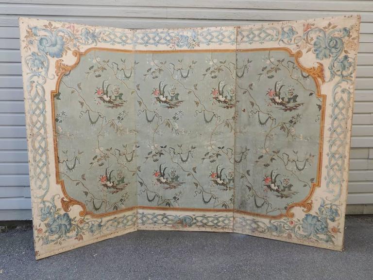 18th C Venetian Hand-Painted Folding Screen at 1stDibs