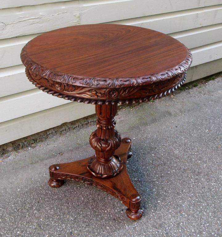 19th Century British Colonial Regency Rosewood Occasional Table For ...