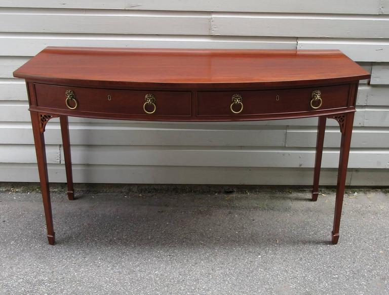 Early 19th Century English Hepplewhite Mahogany Bowfront Serving Table ...