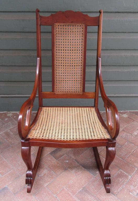 Early 19th Century Caribbean Regency Mahogany and Cane Rocking Chair ...
