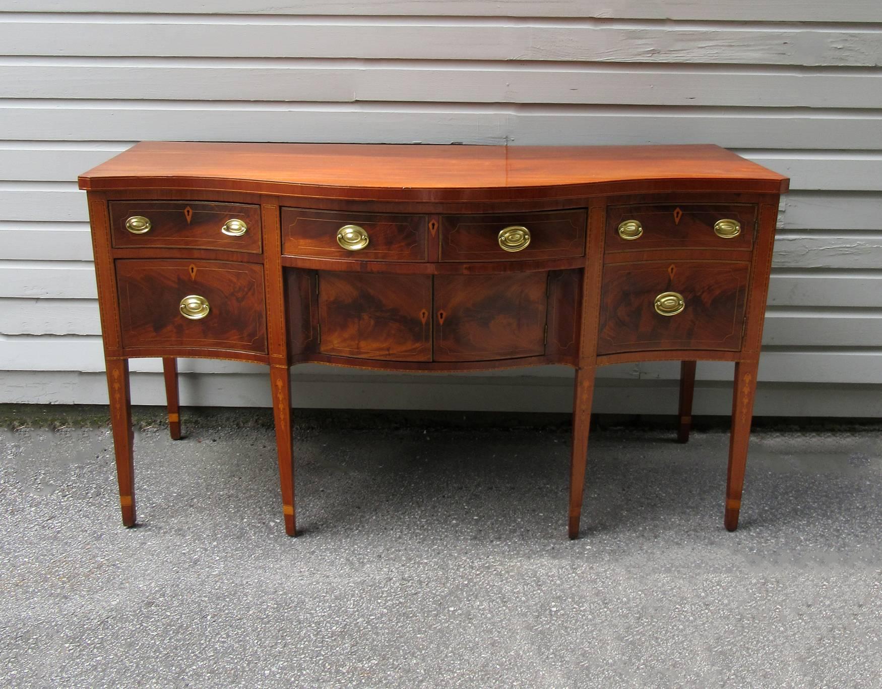 Late 18th Century Virginia Federal Mahogany Serpentine Sideboard with ...
