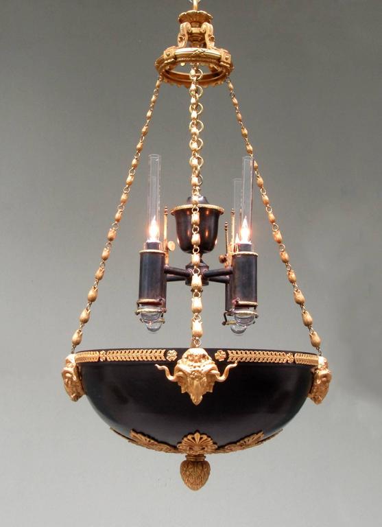 Pair of Early 19th Century English Regency Bronze Argand Pendant ...