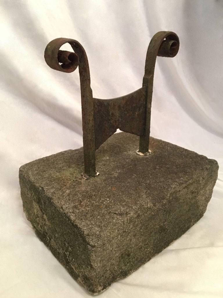 18th Century Iron Boot Scraper Set in Limestone at 1stDibs