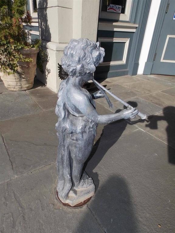 English Lead Figural Statue of Pan with Flutes, Circa 1880 at 1stDibs