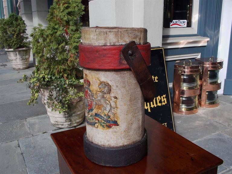 British Royal Navy Leather Shot Bucket, Circa 1820 at 1stDibs