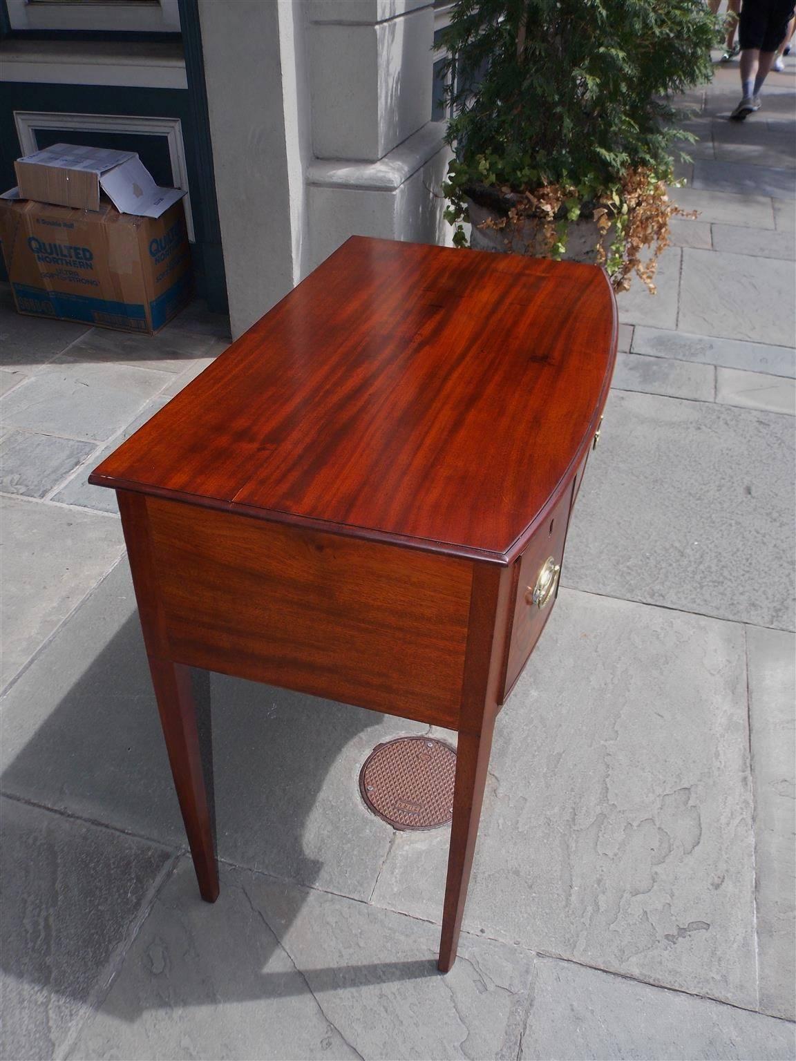English Mahogany Bow Front Knee Hole Lowboy / Dressing Table, Circa ...