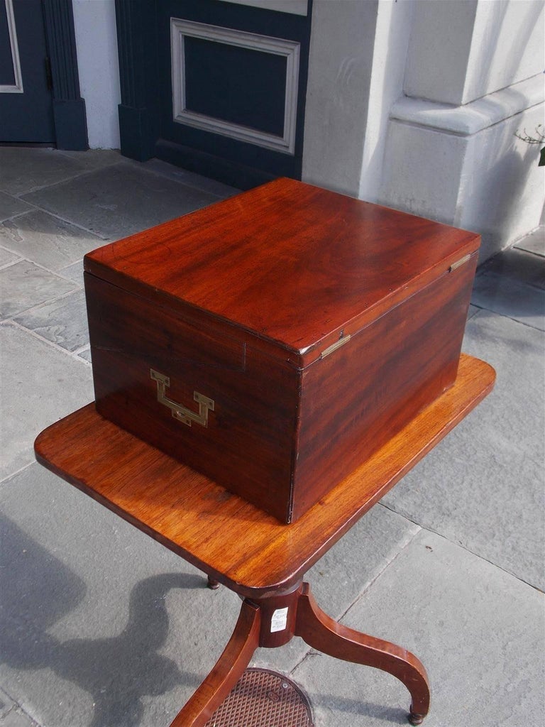 English Mahogany Military Campaign Brass Hinged Decanter Box, Circa ...