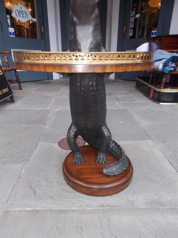 Cast Resin Alligator with Oval Marquetry Gallery Tray, 20th Century at ...
