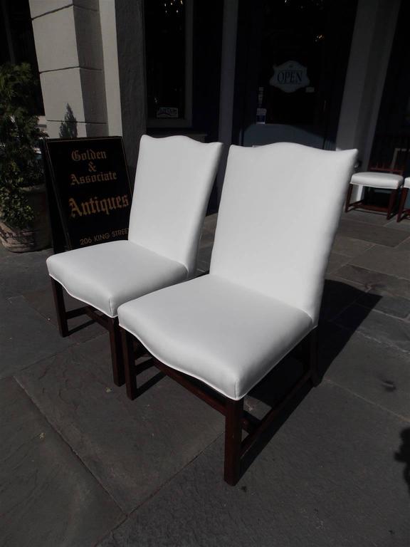 Pair of English Mahogany Serpentine Back Upholstered Lolling Chairs ...