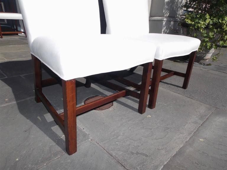 Pair of English Mahogany Serpentine Back Upholstered Lolling Chairs ...