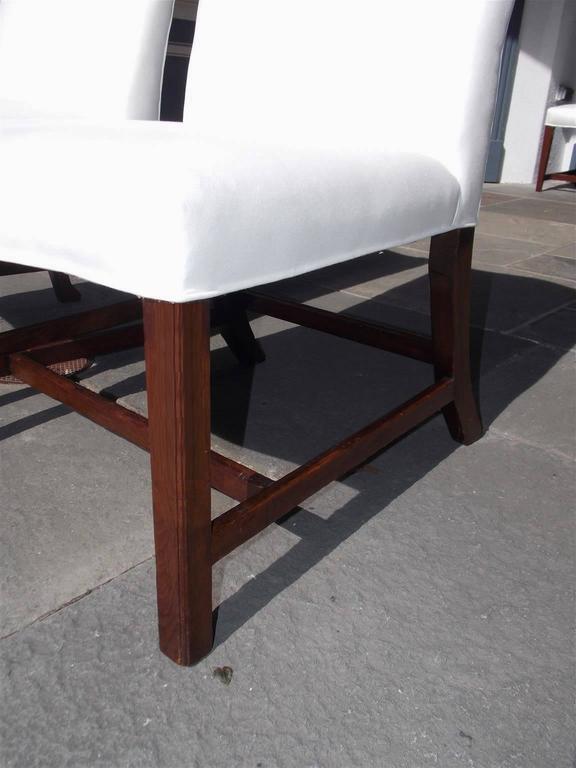 Pair of English Mahogany Serpentine Back Upholstered Lolling Chairs ...