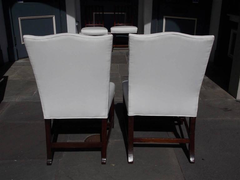 Pair of English Mahogany Serpentine Back Upholstered Lolling Chairs ...