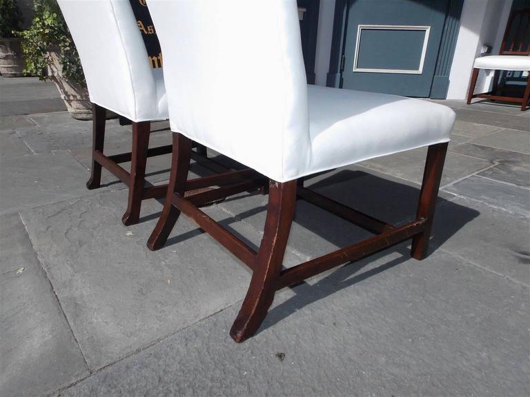 Pair of English Mahogany Serpentine Back Upholstered Lolling Chairs ...