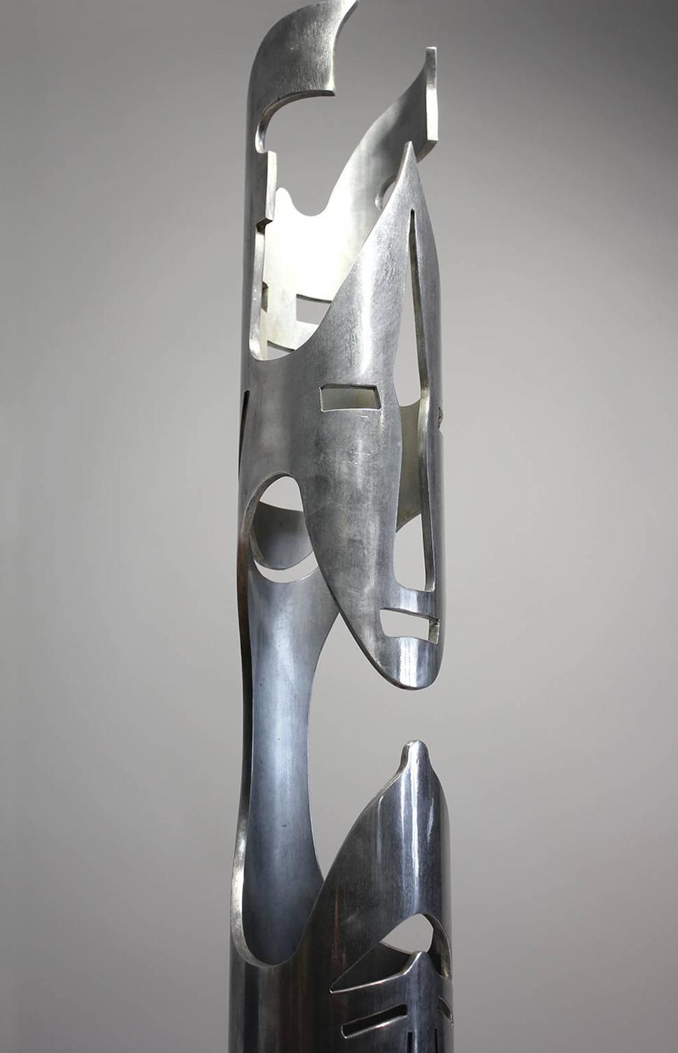 Tall Abstract Modernist Aluminium Sculpture For Sale at 1stdibs