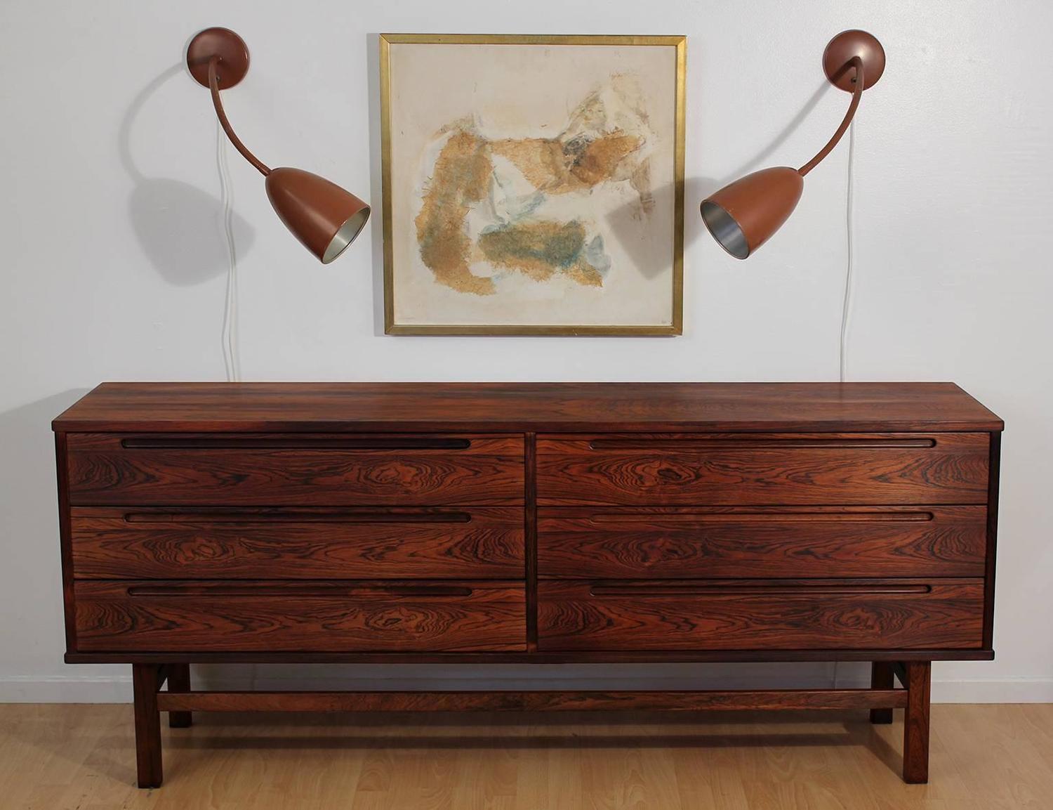 Kurt Versen Pair of Modernist Wall-Mounted Cone Lamps For Sale at 1stdibs