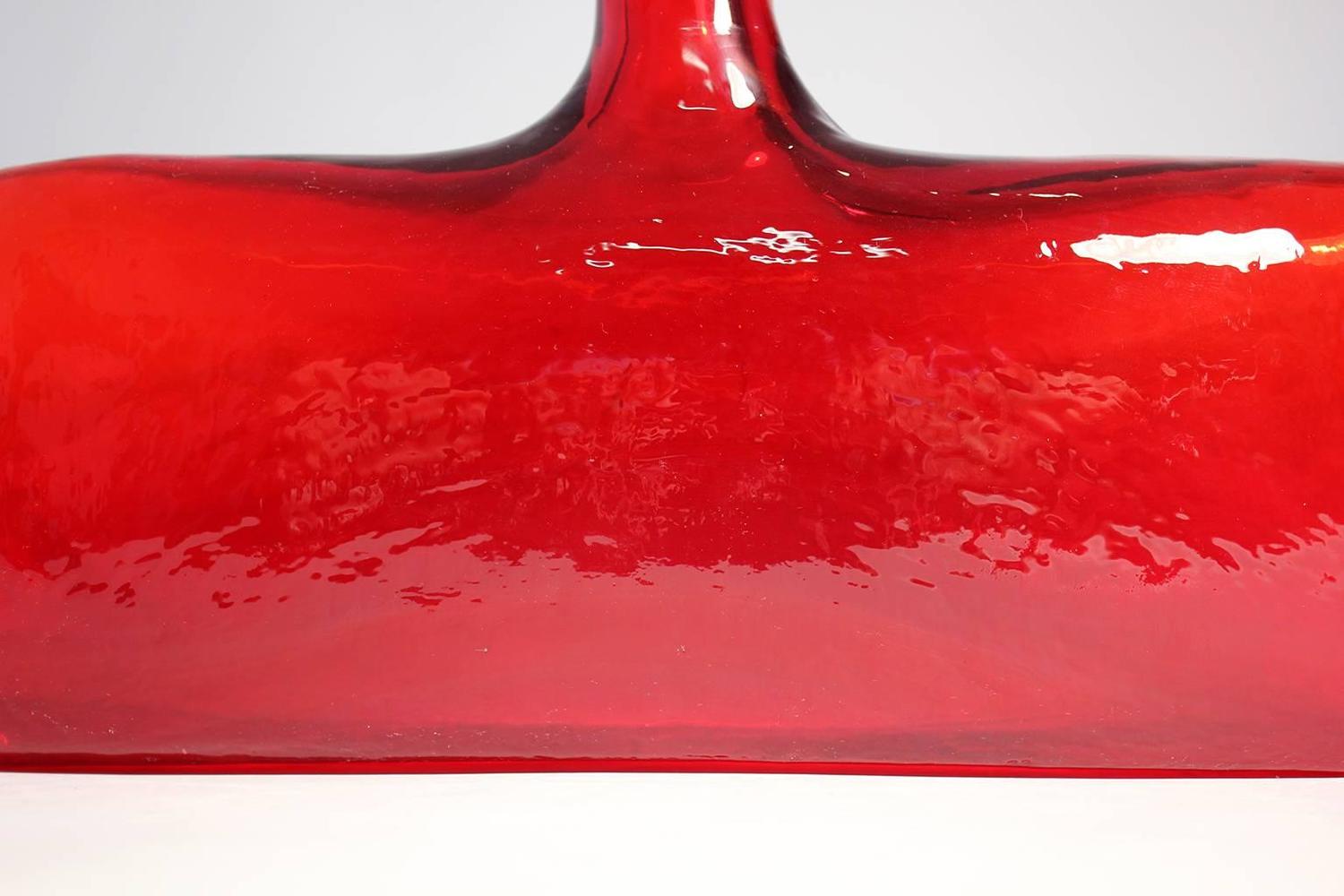 Blenko #6316 Ruby Red Glass Decanter by Wayne Husted at 1stdibs