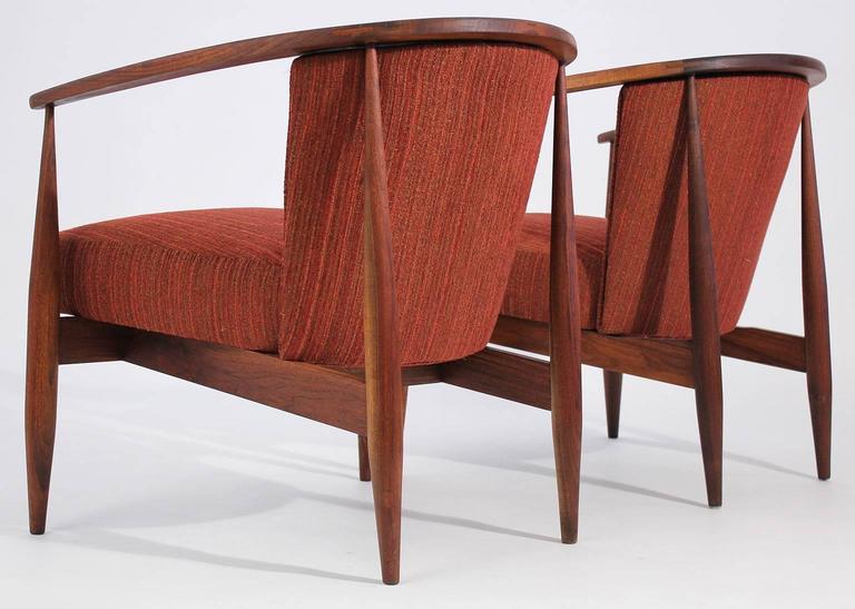 Sculptural Kodawood Walnut Sitting Lounge Chairs at 1stDibs