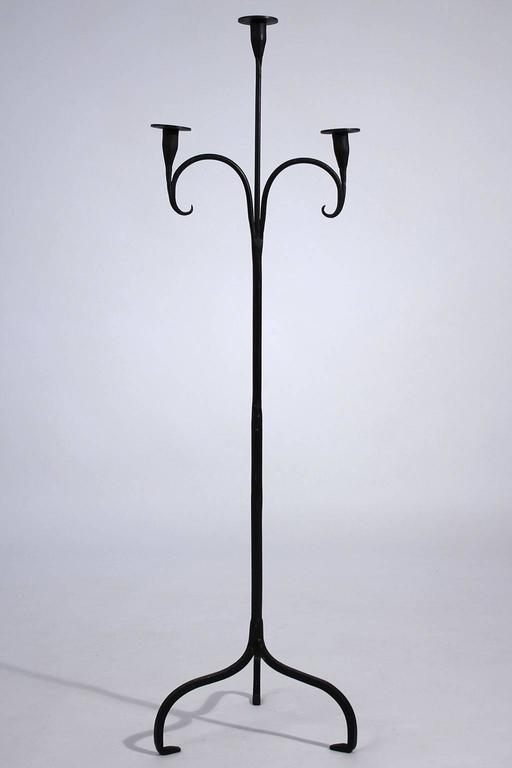 Rancho Monterey Wrought Iron Standing Candelabra at 1stDibs