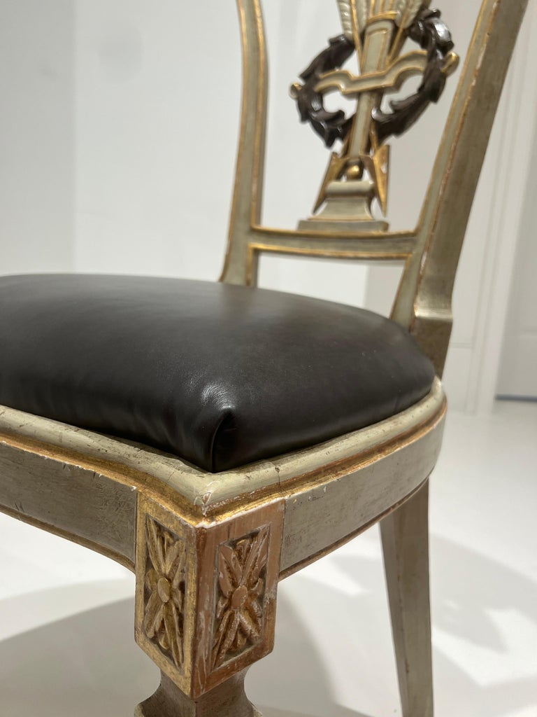 Set of 6 Italian Arrow Back Dining Chairs, 19th Century at 1stDibs