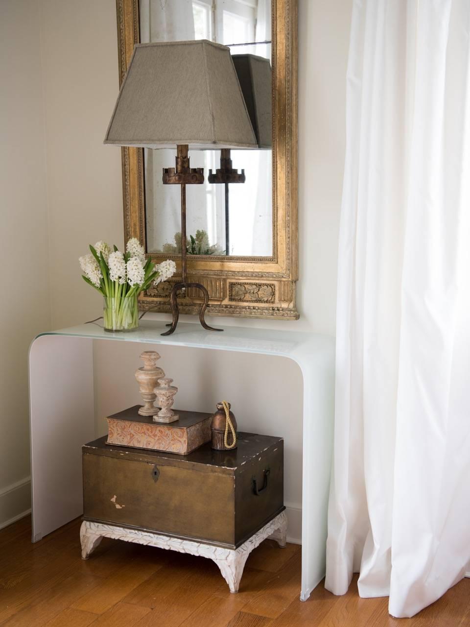 Opaque White Waterfall Glass Console at 1stDibs | white waterfall ...