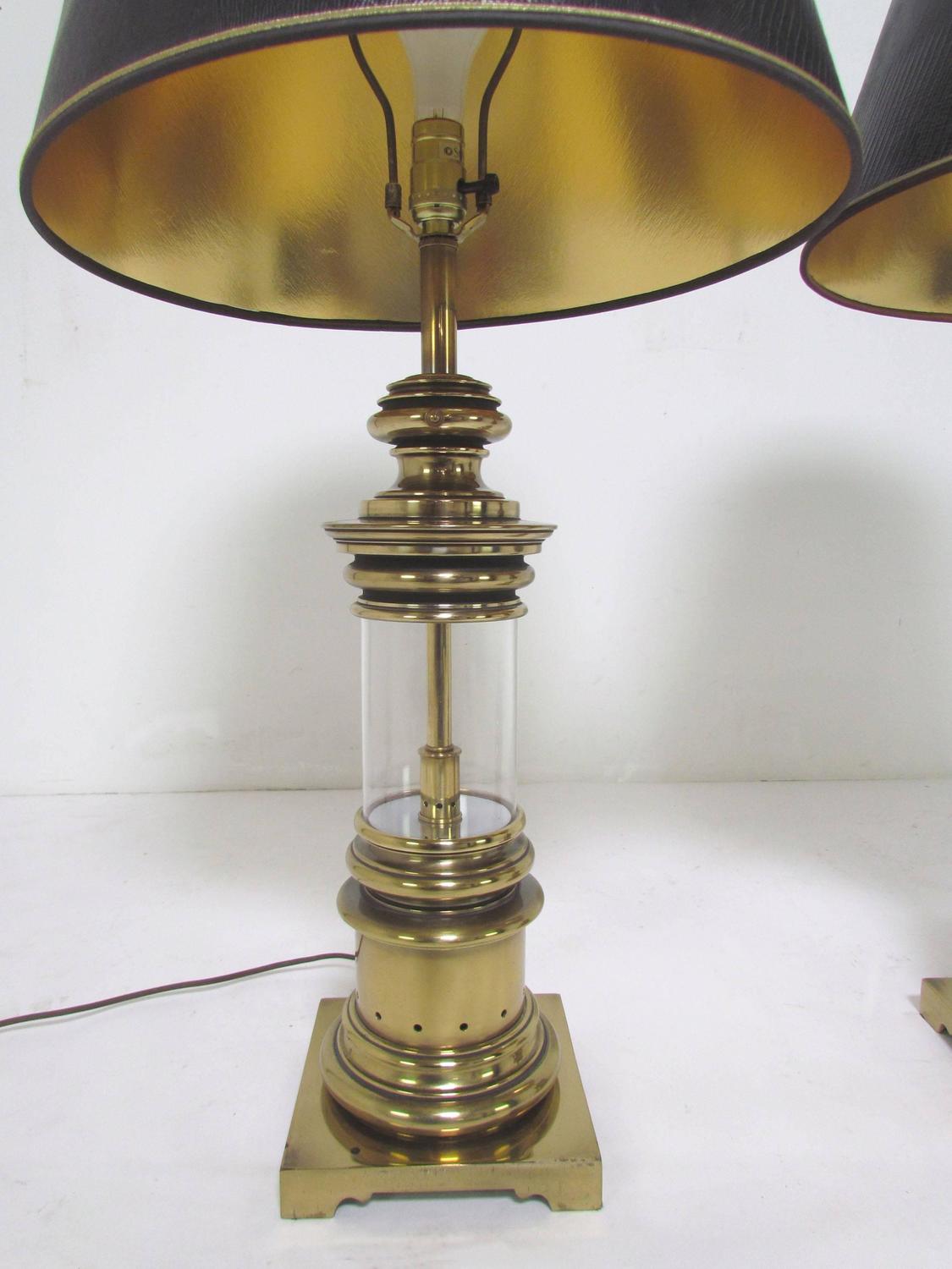 Pair of Brass Lantern Table Lamps by Stiffel, circa 1960s For Sale at ...