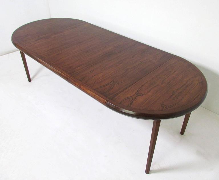 Mid-Century Circular Rosewood Dining Table with Three Leaves by John ...