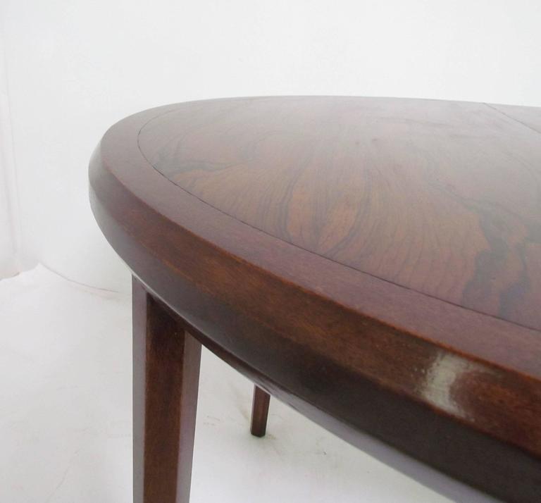 Mid-Century Circular Rosewood Dining Table with Three Leaves by John ...