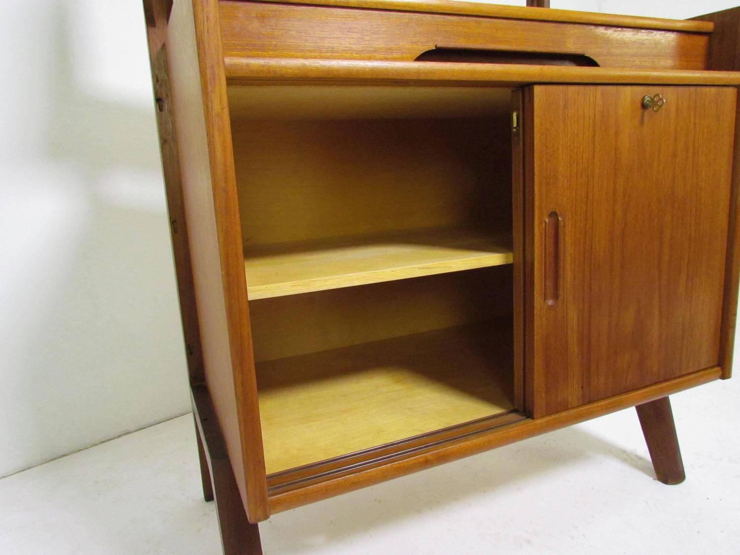 Danish Teak Free Standing Wall Shelving Book Case Unit in the Manner of ...