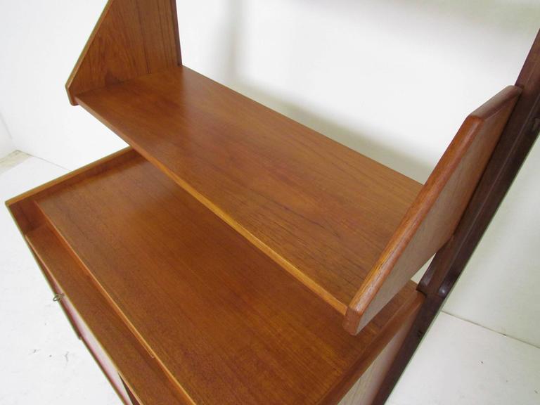 Danish Teak Free Standing Wall Shelving Book Case Unit in the Manner of ...