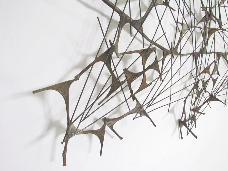 Abstract Brutalist Metal Work Wall Sculpture by Marc Weinstein, circa ...