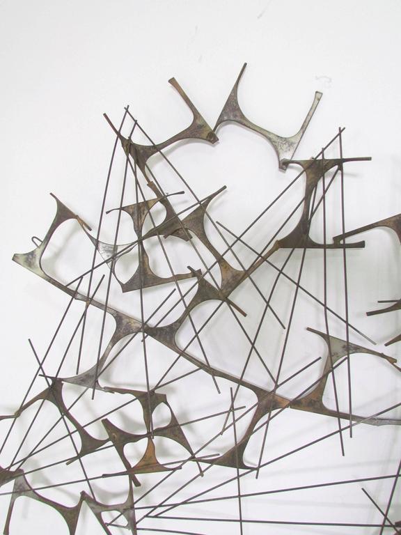 Abstract Brutalist Metal Work Wall Sculpture by Marc Weinstein, circa ...