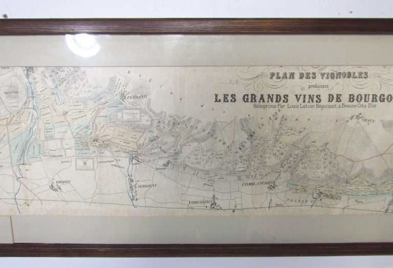 Panoramic Antique Lithographic Map for Louis Latour, Burgundy France ...