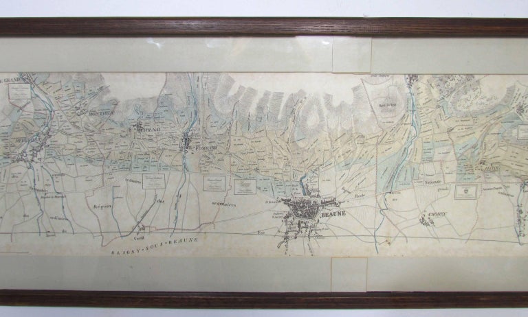 Panoramic Antique Lithographic Map for Louis Latour, Burgundy France ...