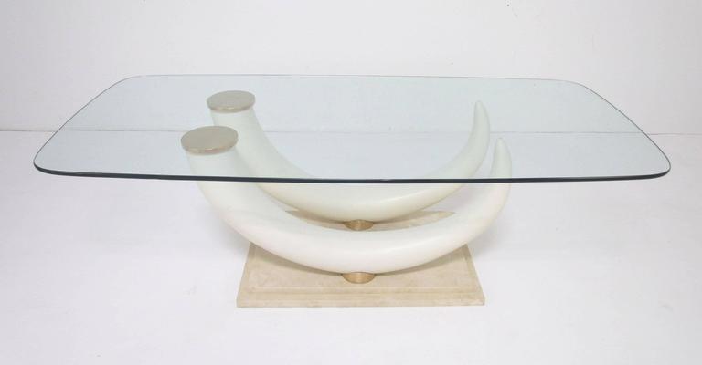 Faux Elephant Tusk Coffee Table by Maison Jansen at 1stDibs | elephant ...
