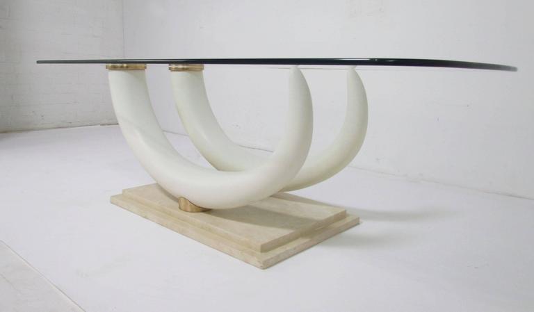Faux Elephant Tusk Coffee Table by Maison Jansen at 1stDibs | elephant ...