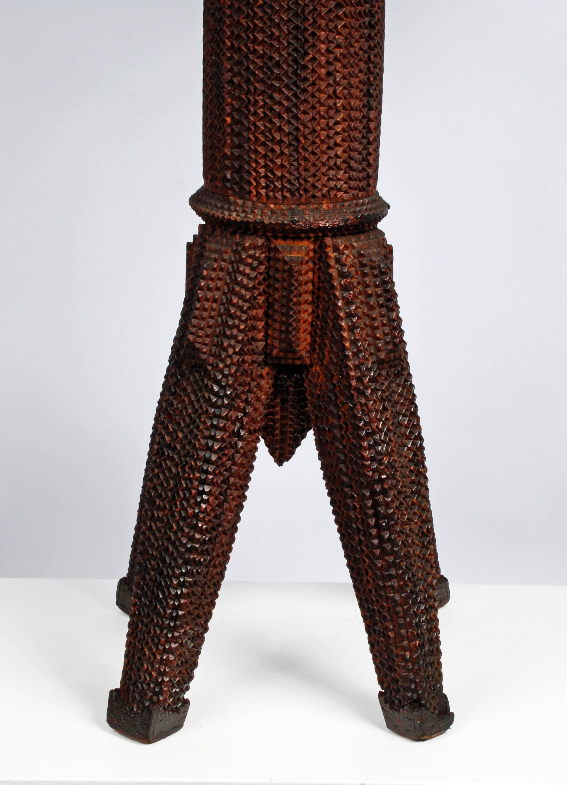 Rustic Tramp Art Table on Splayed Legs For Sale at 1stDibs