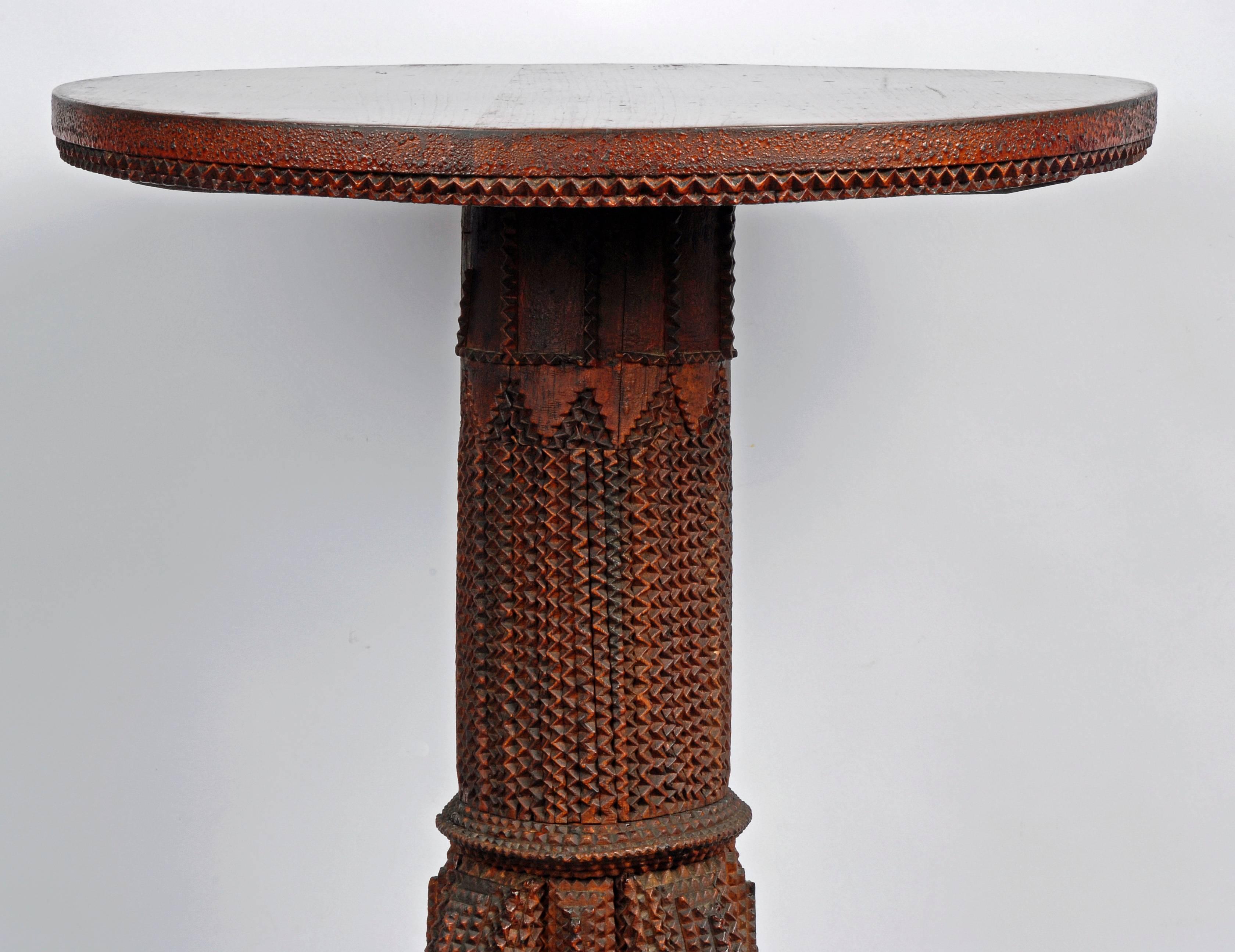 Rustic Tramp Art Table on Splayed Legs For Sale at 1stDibs