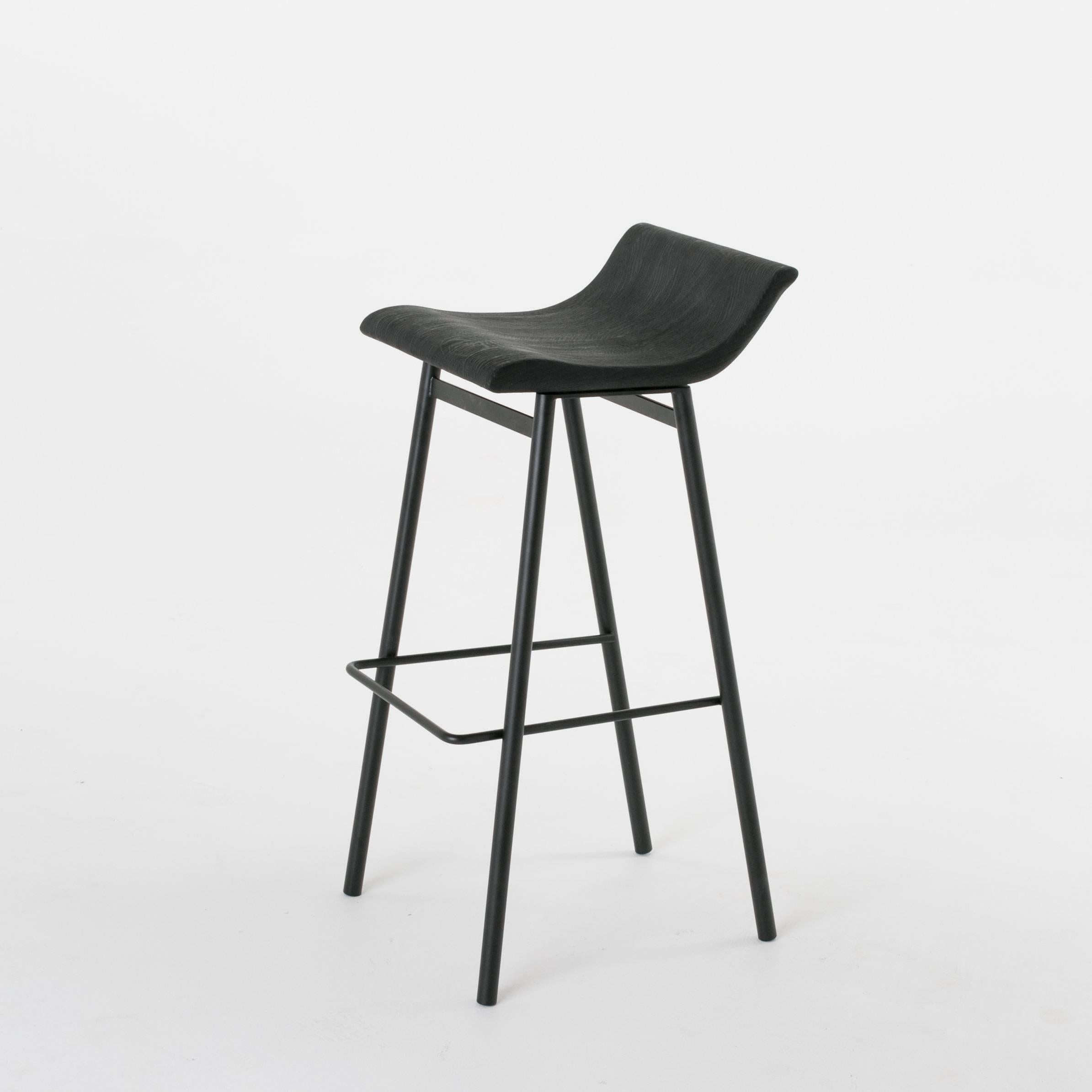 Wood Gachot Stool with Steel Base by Thomas Hayes Studio For Sale at ...