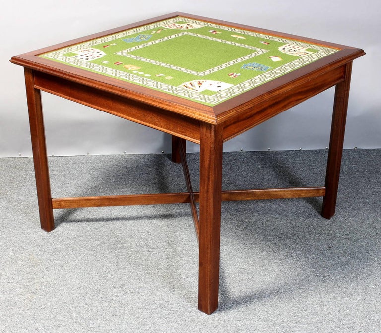 Needlepoint Top Card Table at 1stDibs