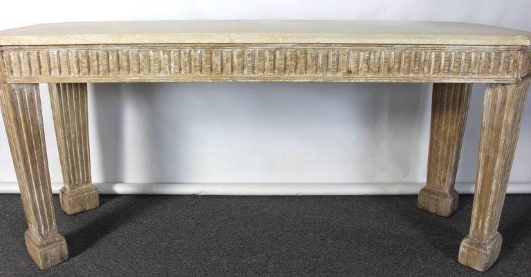 Large Limed Oak Console Table For Sale at 1stDibs