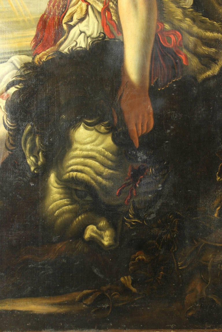 Large Painting of David with the Head of Goliath at 1stDibs