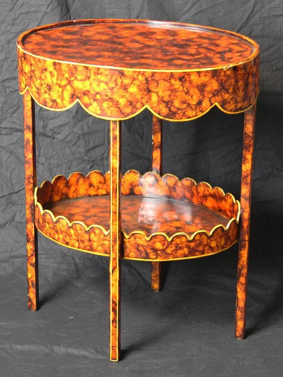 Small Tole Faux Tortoise Table at 1stDibs