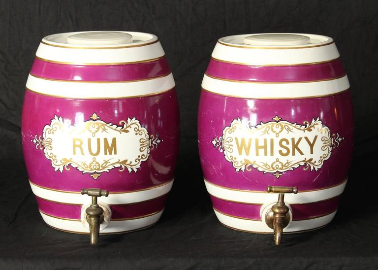 Pair of Ceramic Spirit Barrels at 1stDibs