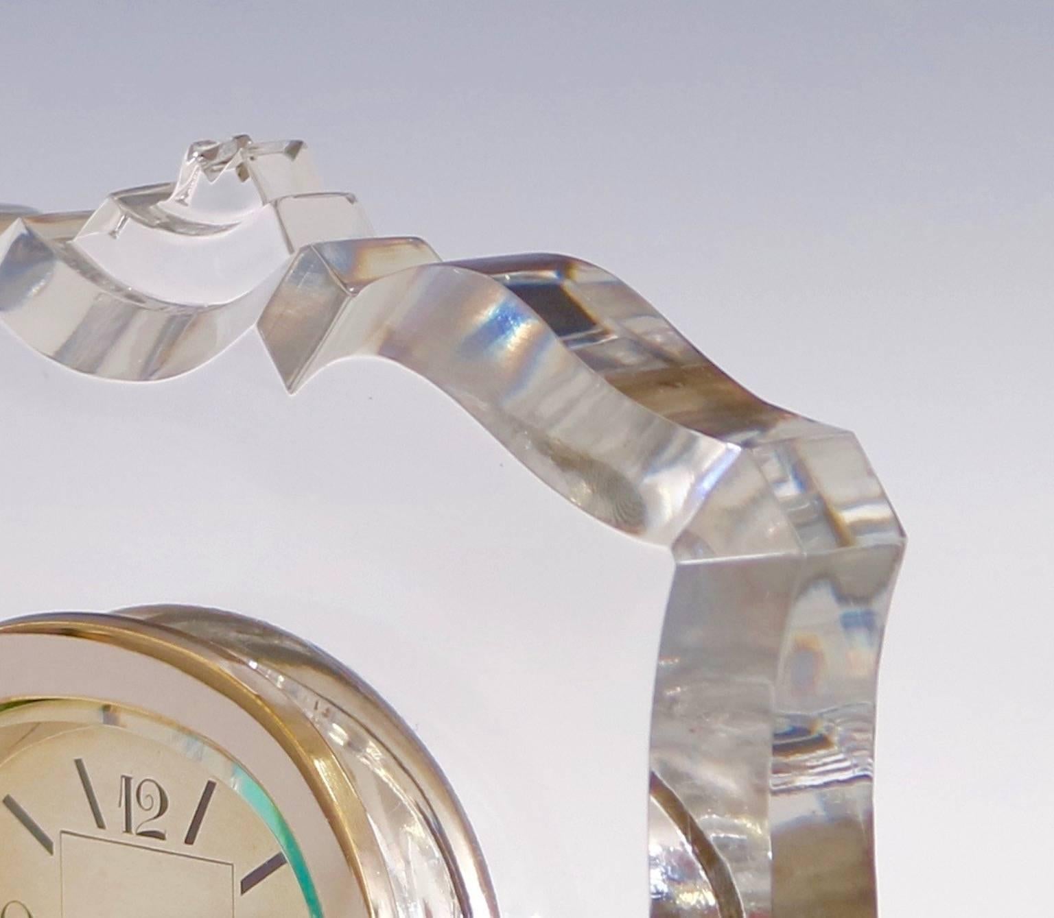 Art-Deco Baccarat Crystal Clock at 1stDibs | baccarat clock