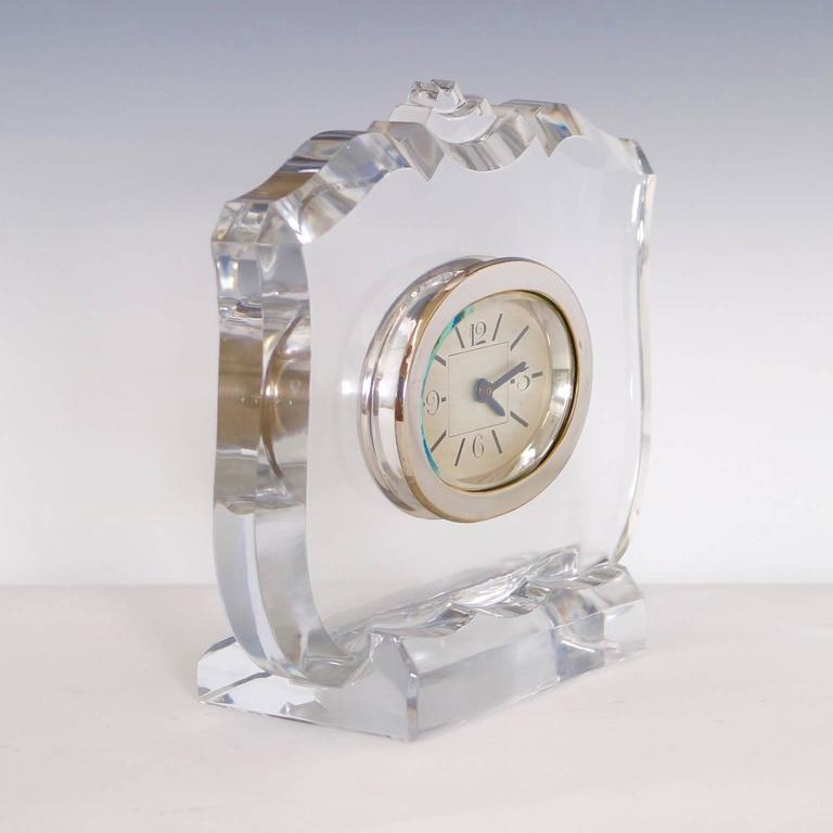 Art-Deco Baccarat Crystal Clock at 1stDibs