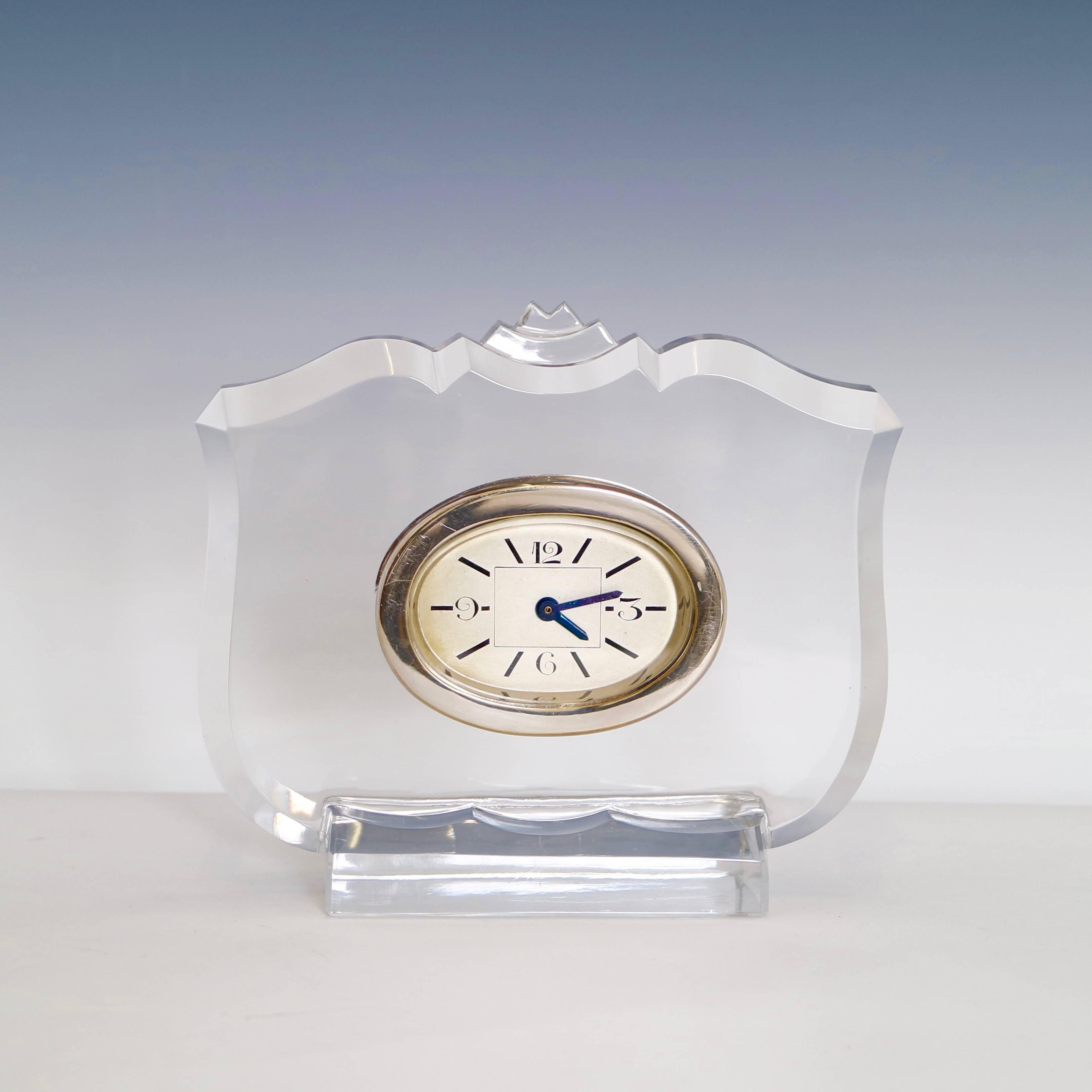 Art-Deco Baccarat Crystal Clock at 1stDibs | baccarat clock