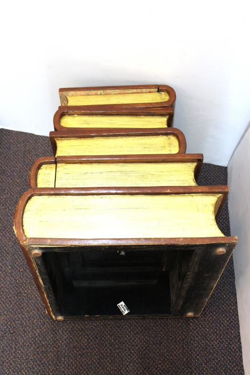 Stacked Leather Book Form End Table at 1stDibs