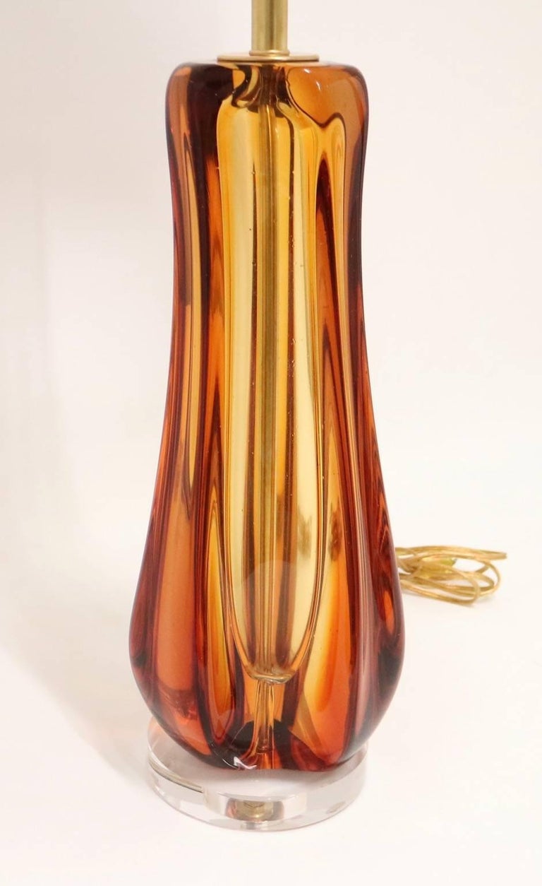 Mid-Century Modern Murano Glass Lamp by Galliano Ferro at 1stDibs