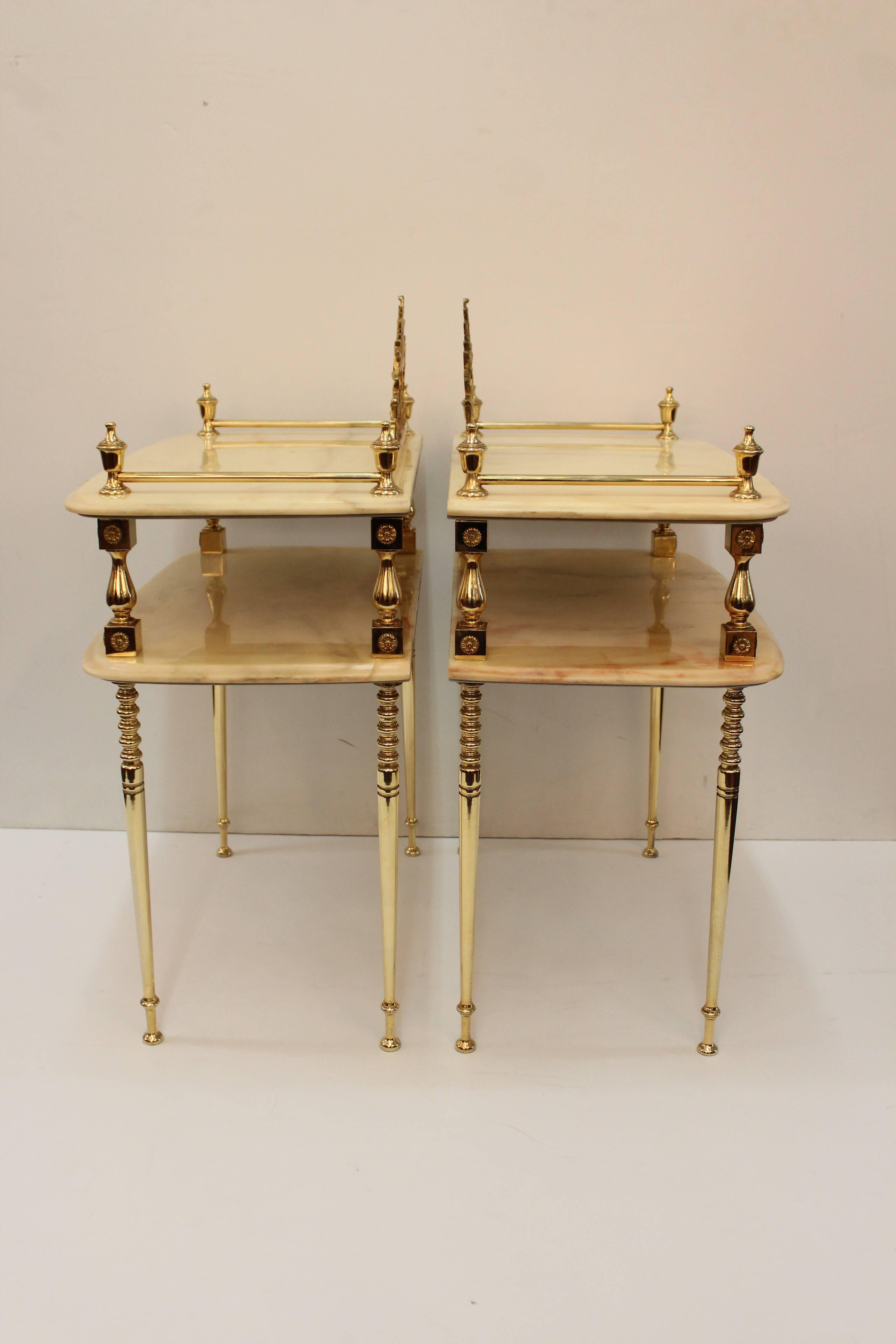 Pair of Mid-Century Italian Alabaster Tables at 1stDibs